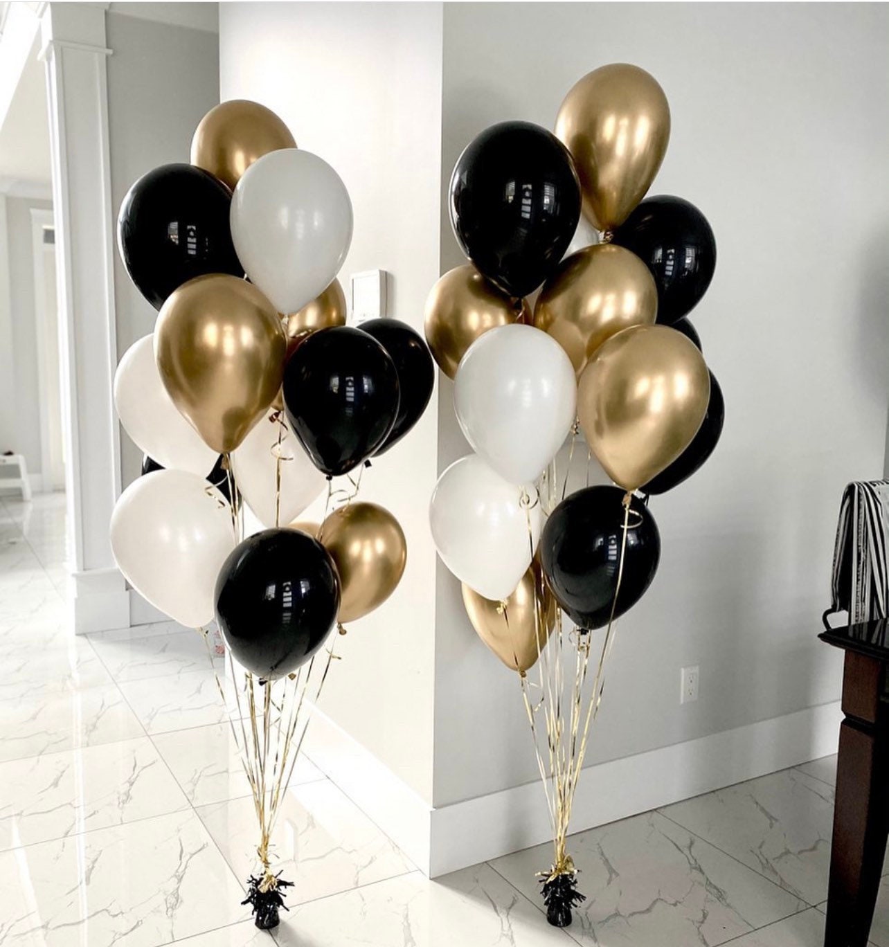 Black Gold & White Balloons/ Graduation Balloon Garland/ Grad - Etsy