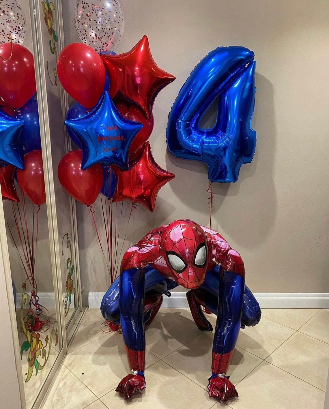 Spider-man Birthday Number Bouquet/ Spider-man Balloons/ - Etsy