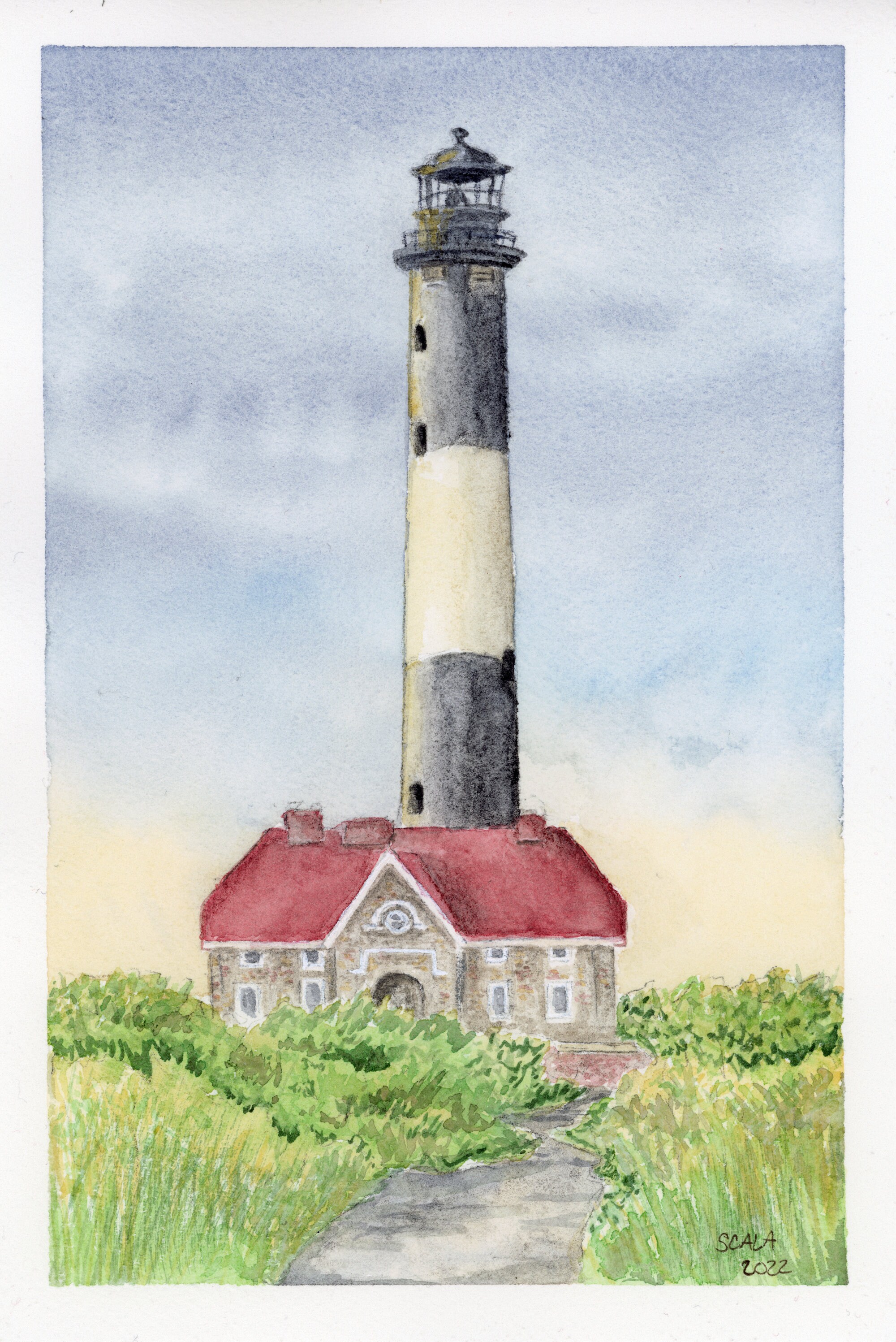 Fire Island Lighthouse - Watercolor Art Print - Etsy