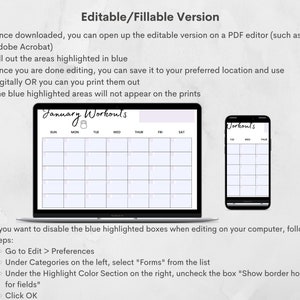 Printable Monthly Workout Calendar, Undated, Fitness Tracker, Workout ...