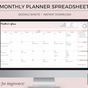 Monthly Planner Spreadsheet, Google Sheets, Google Sheets To-do List ...