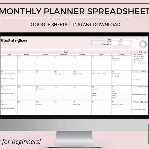 Monthly Calendar - Etsy