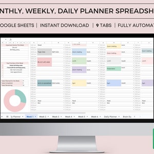 Ultimate Digital Planner Spreadsheet, Google Sheets, To-do List ...