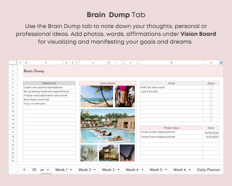 Ultimate Digital Planner Spreadsheet, Google Sheets, To-do List ...