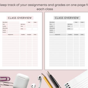 Student Planner Printable, Academic Planner, Class Schedule, 2023 ...