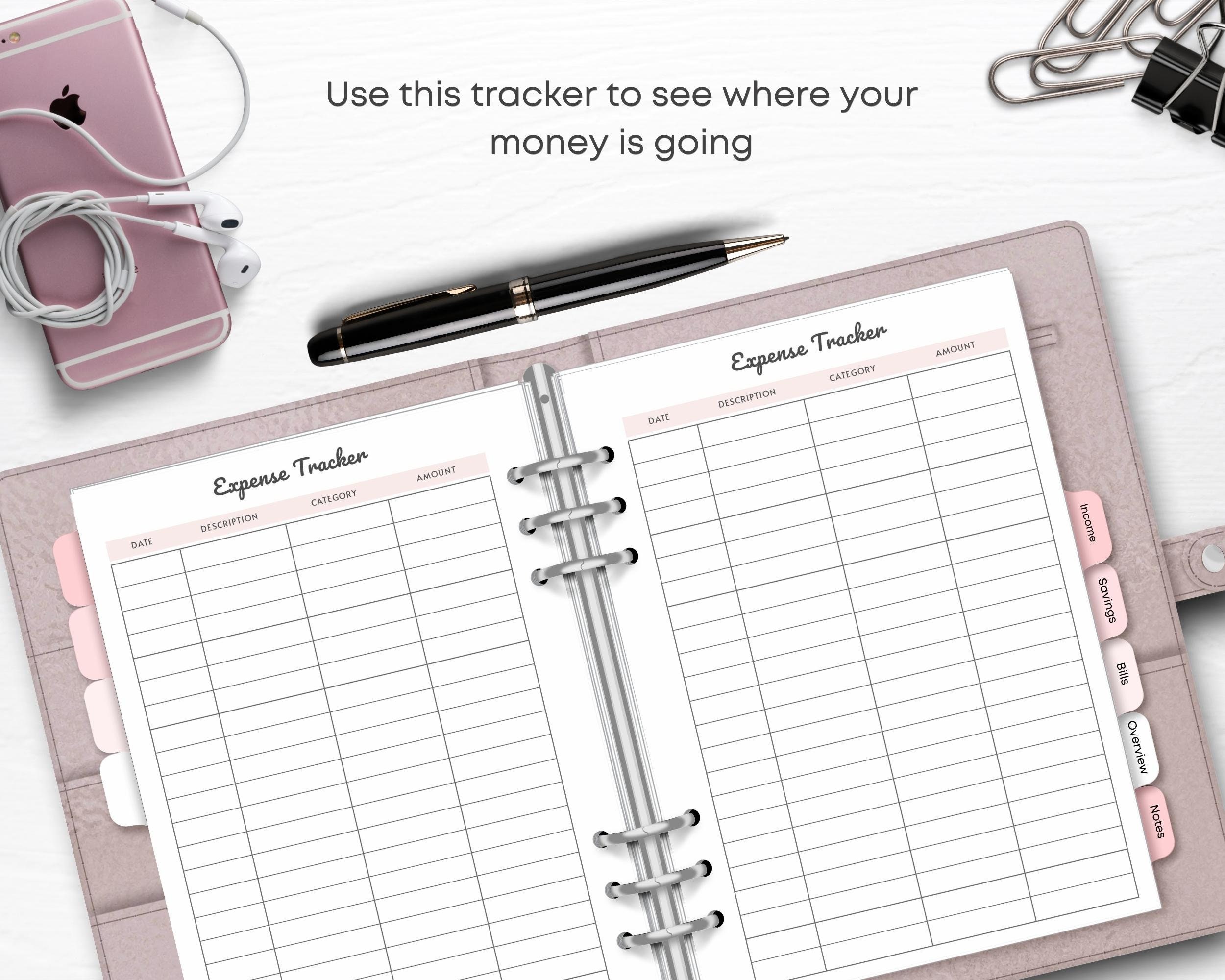 Expense Tracker Printable, Expense Tracking, Planner Inserts, Spending ...