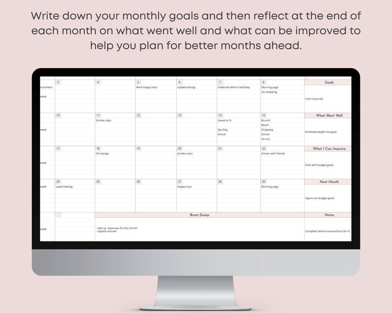 Monthly Planner Spreadsheet, Google Sheets, Google Sheets To-do List ...