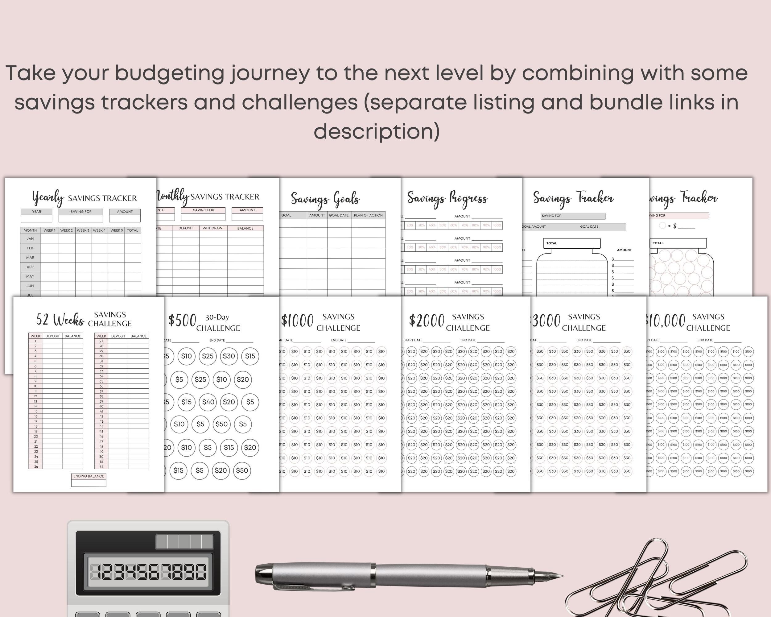 Budget Planner Printable, Monthly Budget Tracker, Income and Expense ...