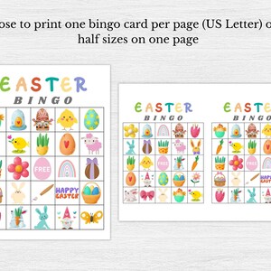 Easter Bingo Cards Printable, Easter Day Games, Easter Party Game ...