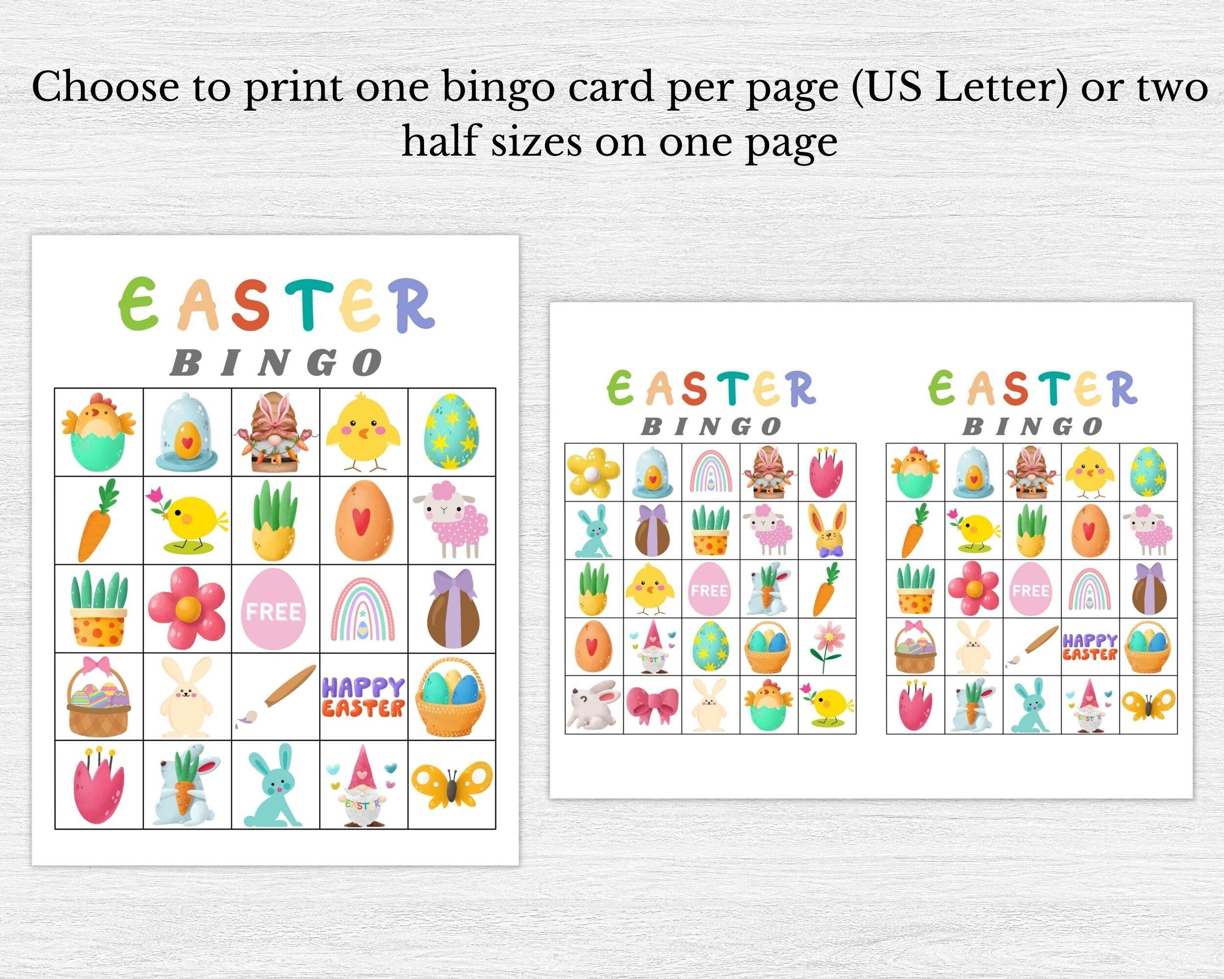 Easter Bingo Cards Printable, Easter Day Games, Easter Party Game ...