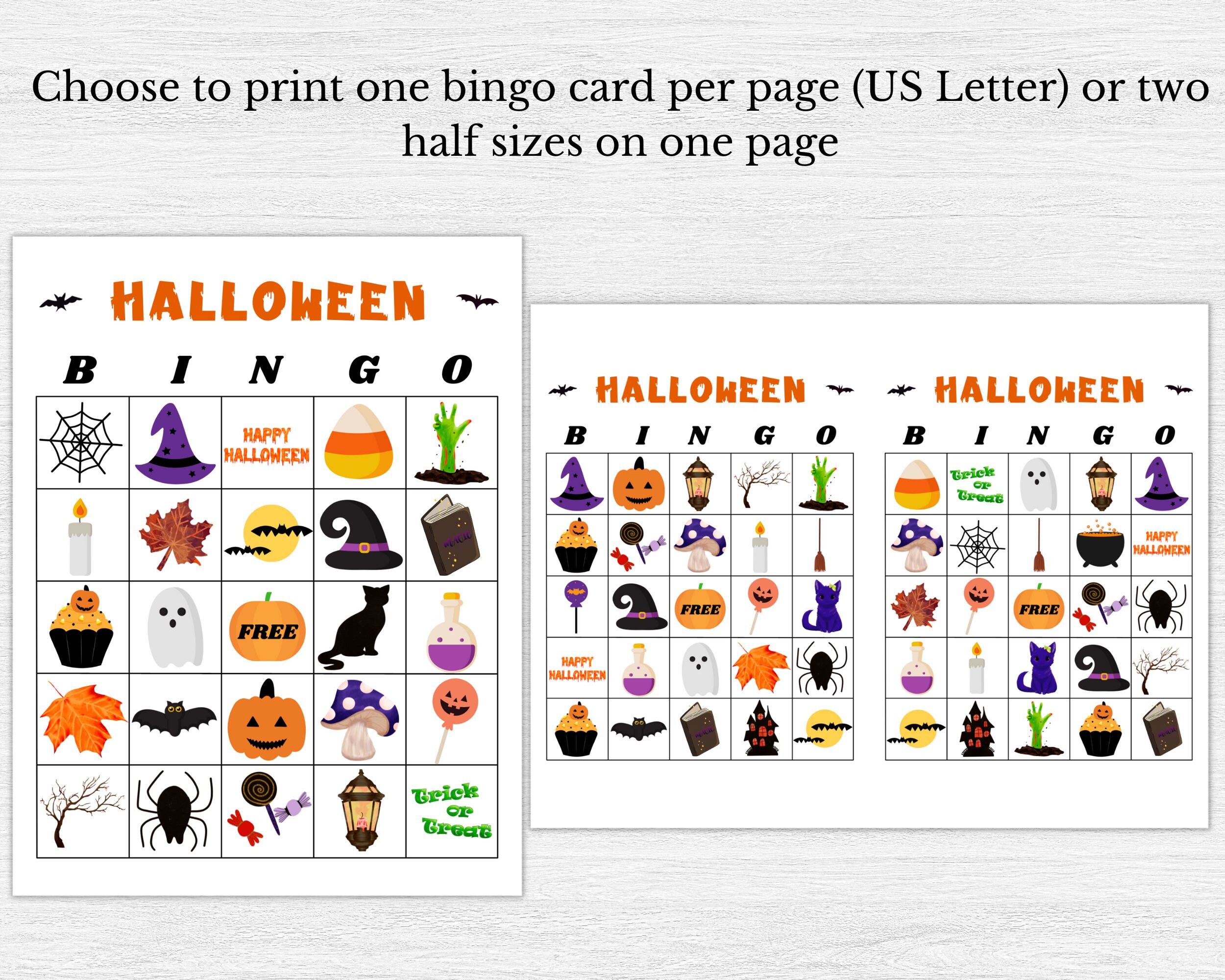 Halloween Bingo Cards Printable, Halloween Games, Halloween Party Game ...