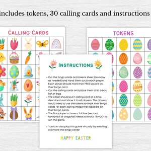 Easter Bingo Cards Printable, Easter Day Games, Easter Party Game ...