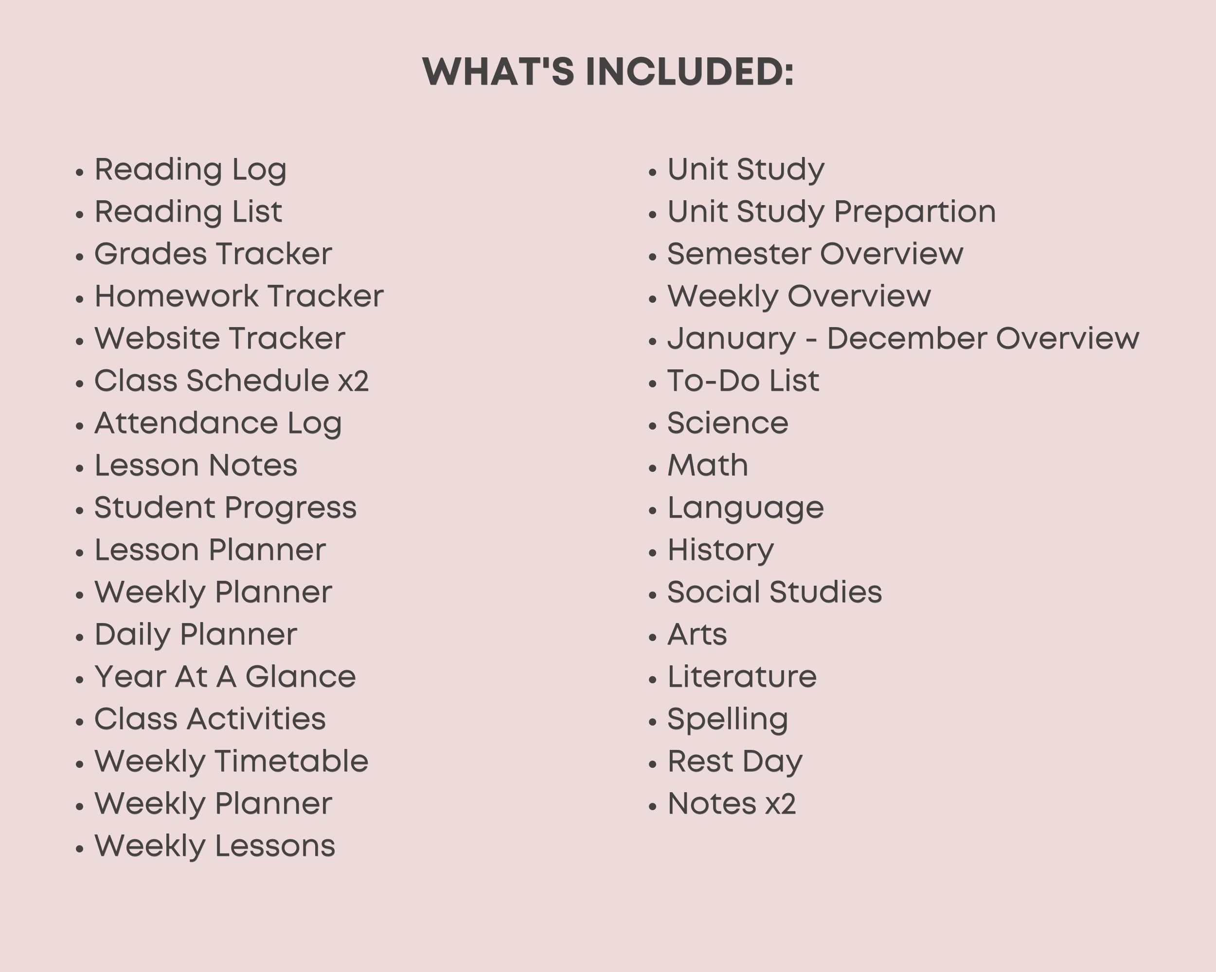 Homeschool Planner Printable, Academic Planner, Student Planner, Class ...