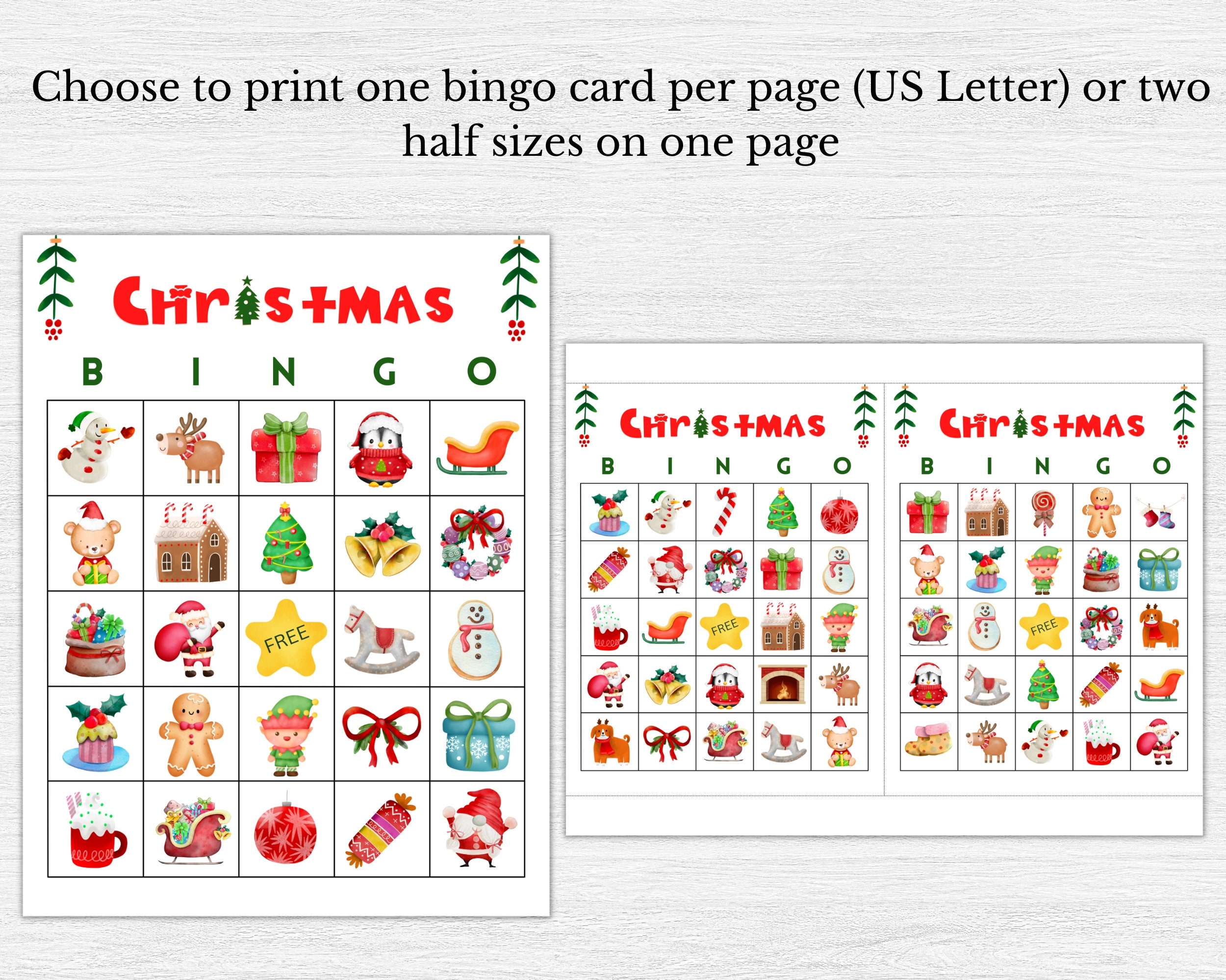 Christmas BINGO Printable Game, Bingo Game for Christmas, Christmas ...