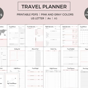Travel Planner Printable, Trip Planner, Vacation Planner, Bucket List ...