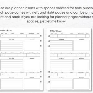 Online Classes Planner Printable, Online Classes Tracker, Assignment ...