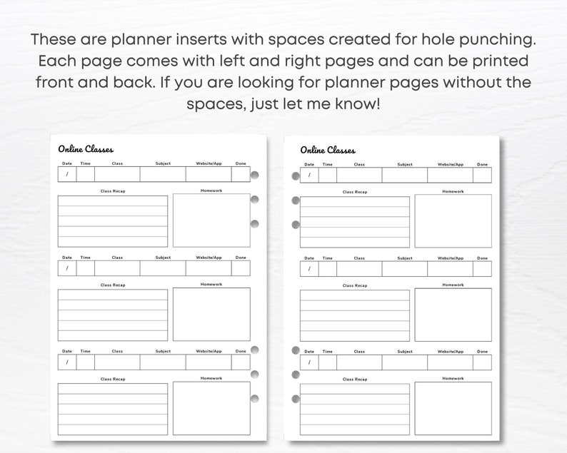 Online Classes Planner Printable Online Classes Tracker - Etsy