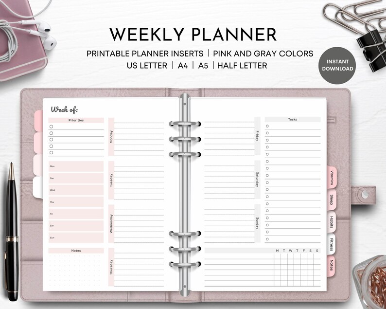 Weekly Planner Printable, Weekly Overview, Weekly Plans, Weekly To-dos ...