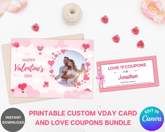 Printable Valentine Bundle Custom Valentine's Day Card | Etsy