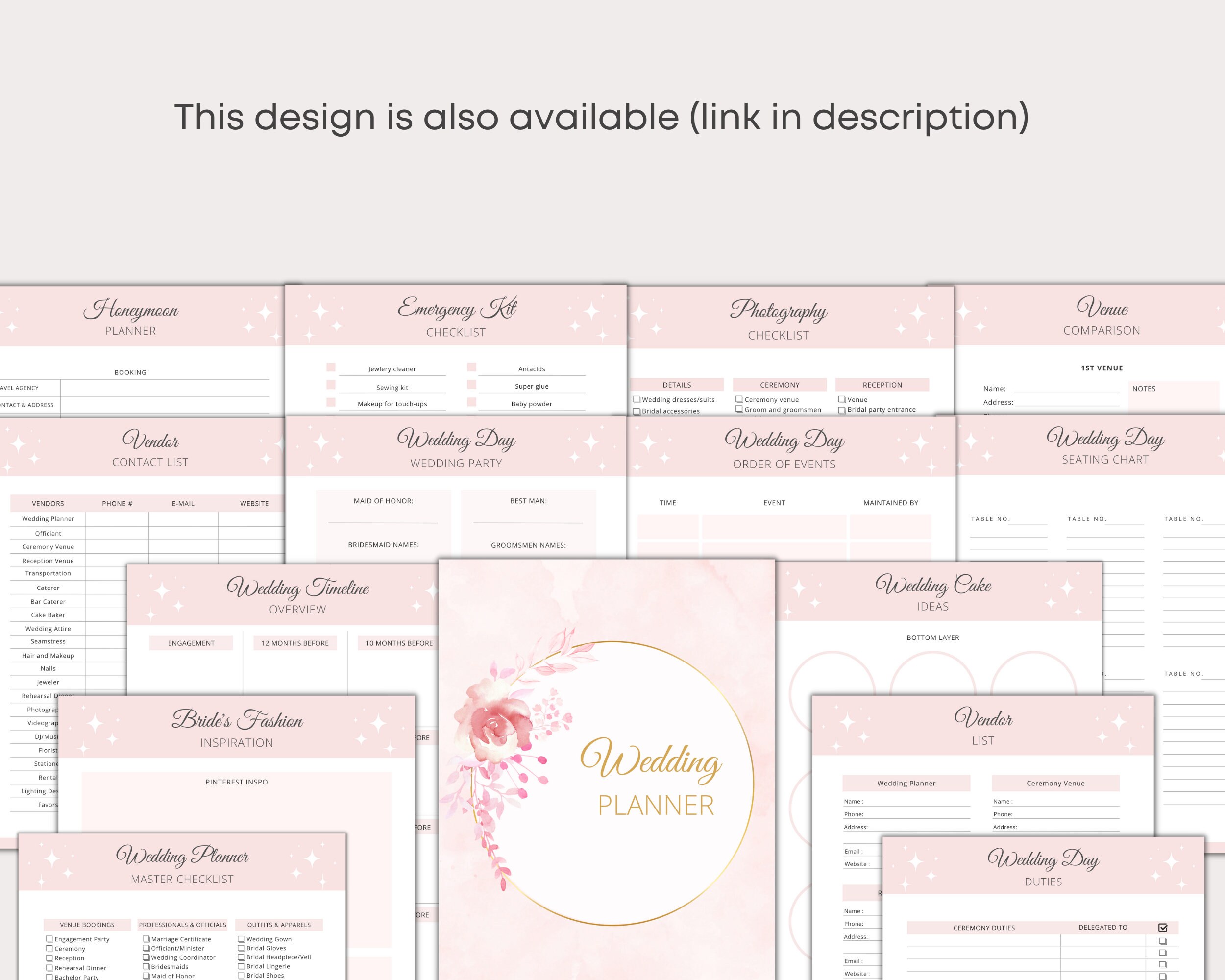 Minimalist Wedding Planner Printable, Editable Wedding Planner, Canva ...