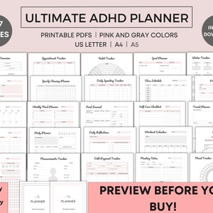 Ultimate ADHD Planner Printable, ADHD Adult Planner, ADHD Planner for ...