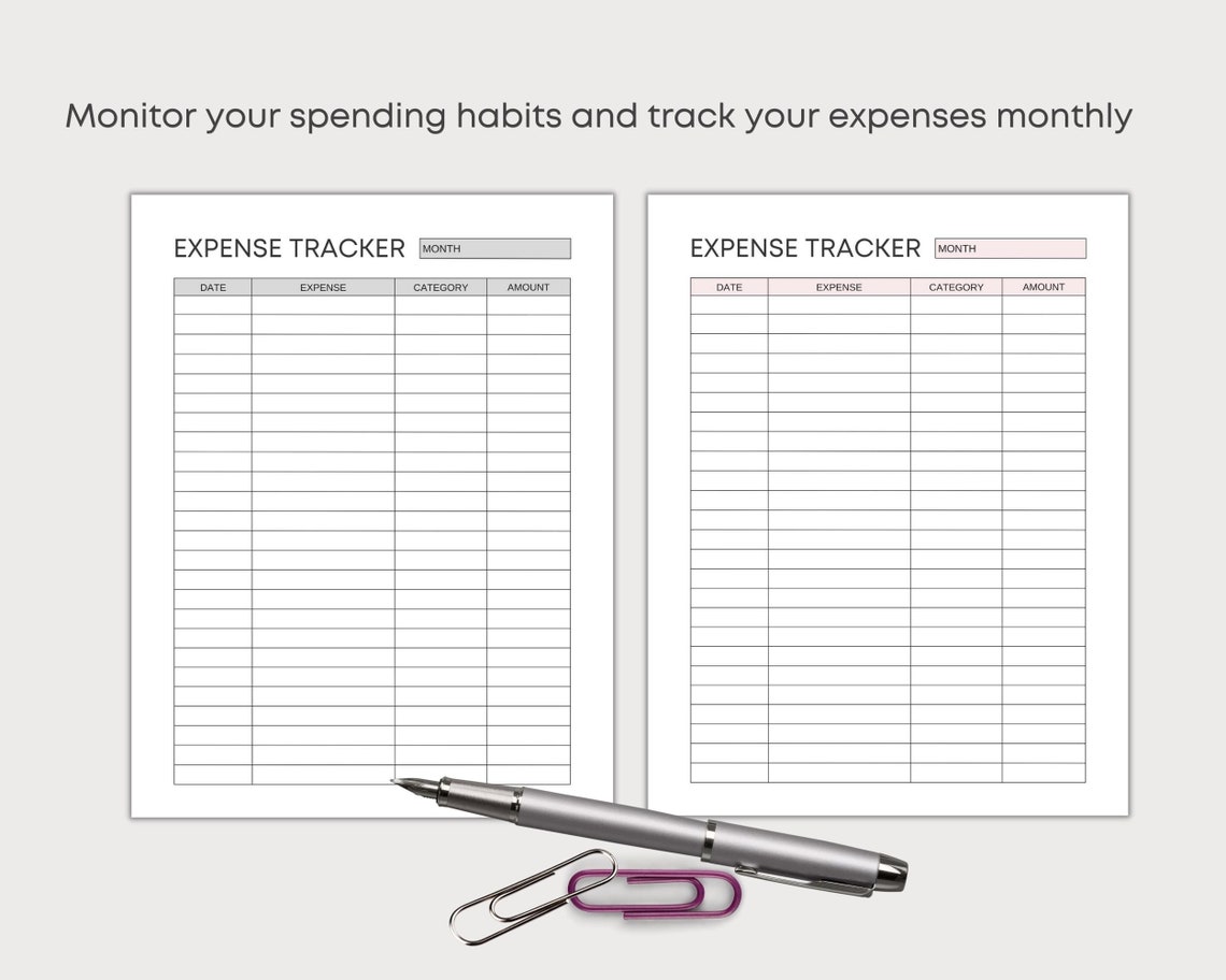 Expense Tracker Printable Expense Log Editable and Fillable | Etsy