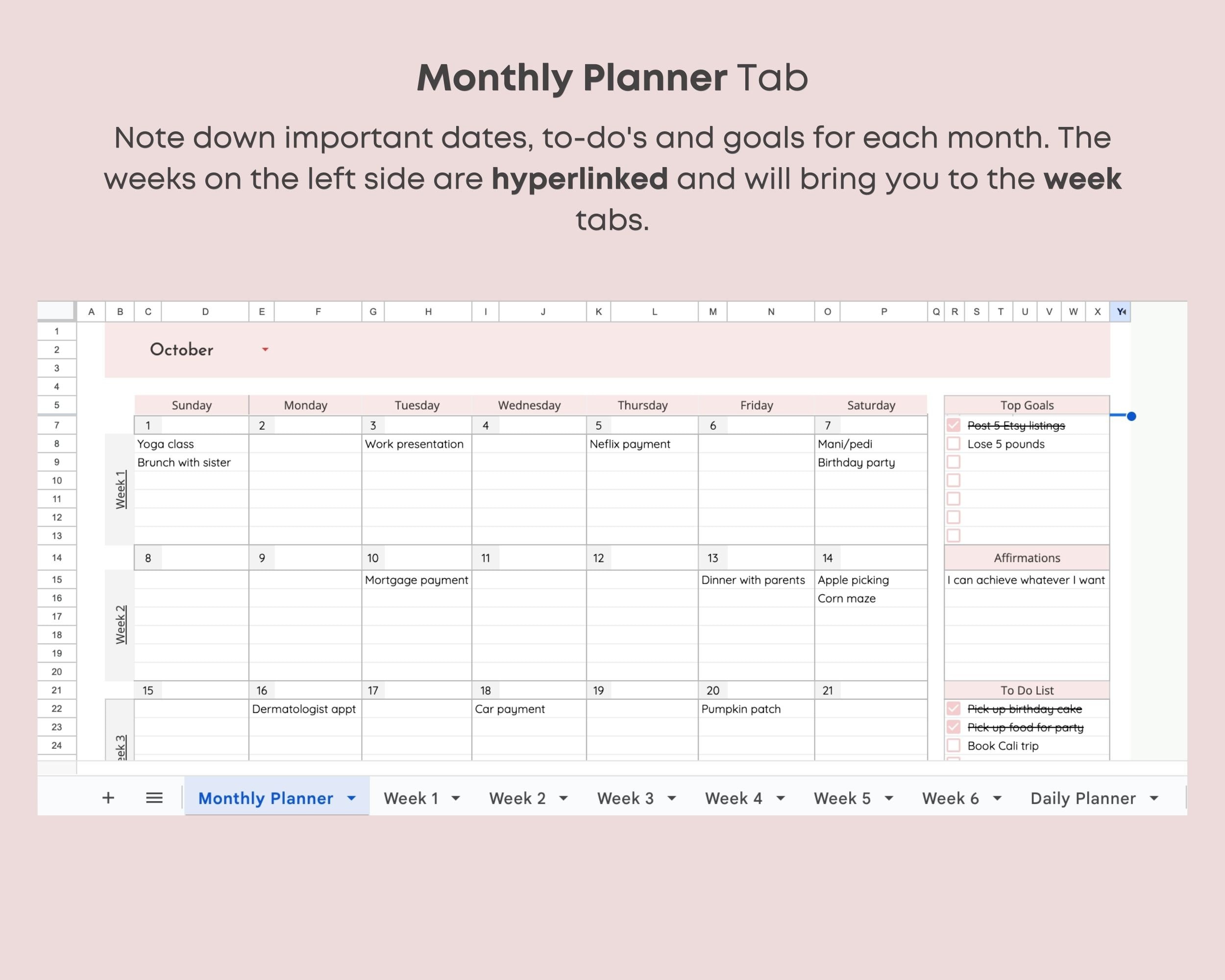 Ultimate Digital Planner Spreadsheet, Google Sheets, To-do List ...