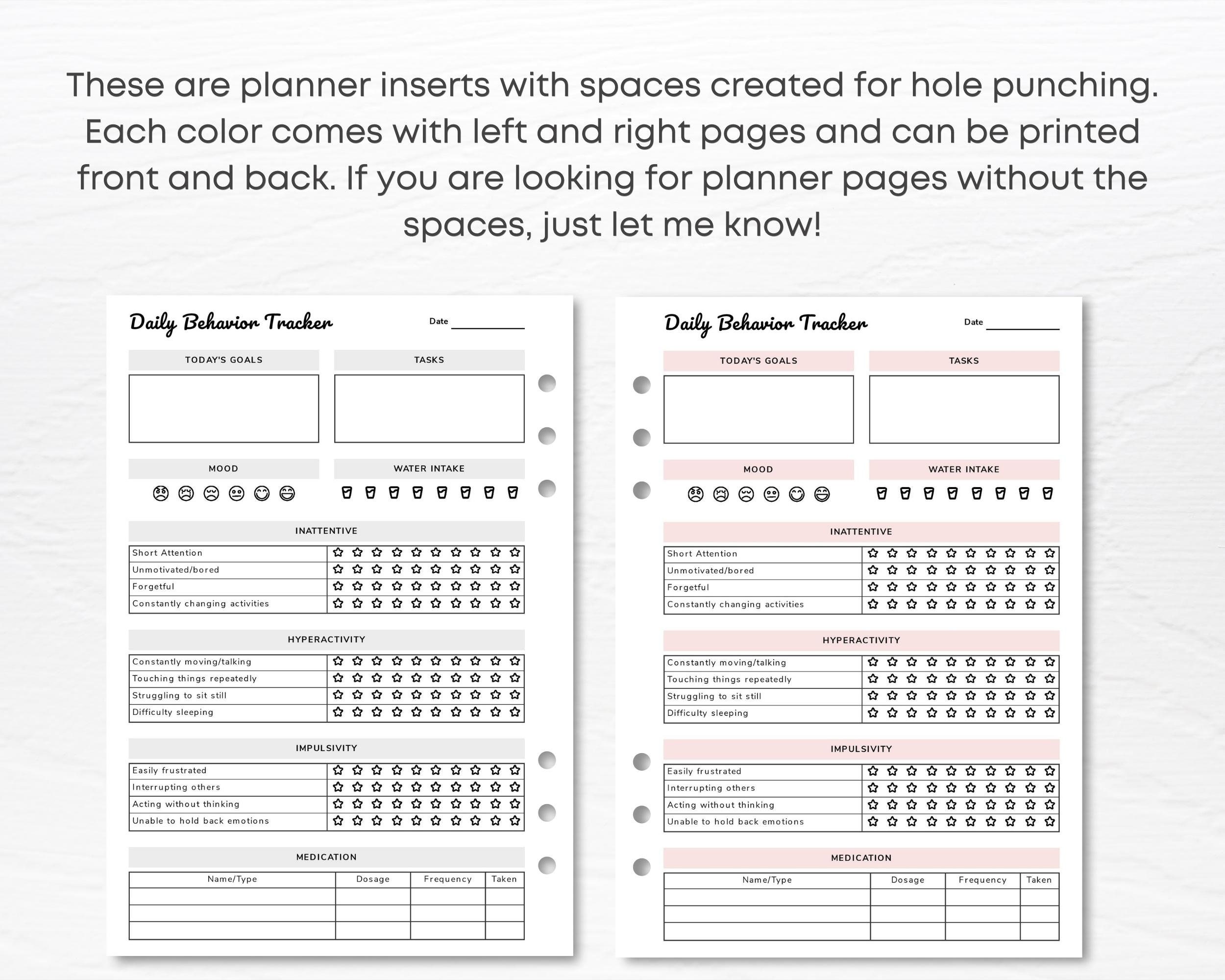 ADHD Behavior Tracker Printable Daily Behavior Tracker ADHD - Etsy ...