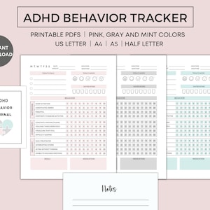 ADHD Daily Planner Printable, ADHD Tracker, Behavior Tracker, ADHD ...