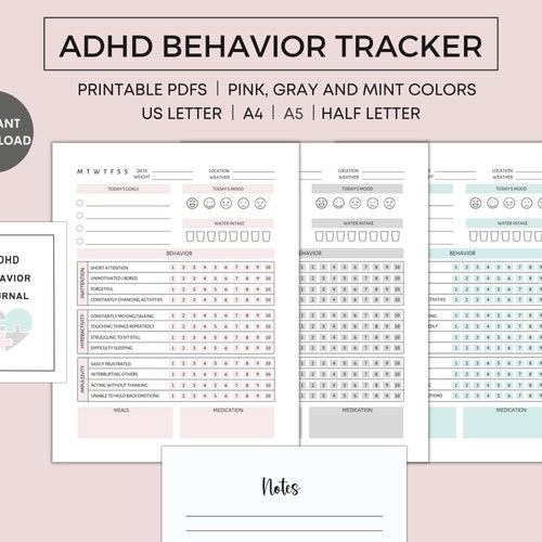 ADHD Daily Planner Printable ADHD Tracker Behavior Tracker - Etsy UK