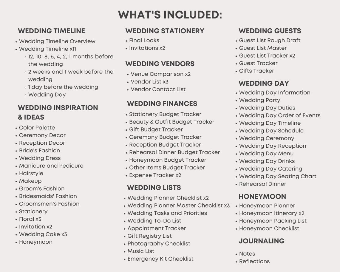 Minimalist Wedding Planner Printable, Editable Wedding Planner, Canva ...