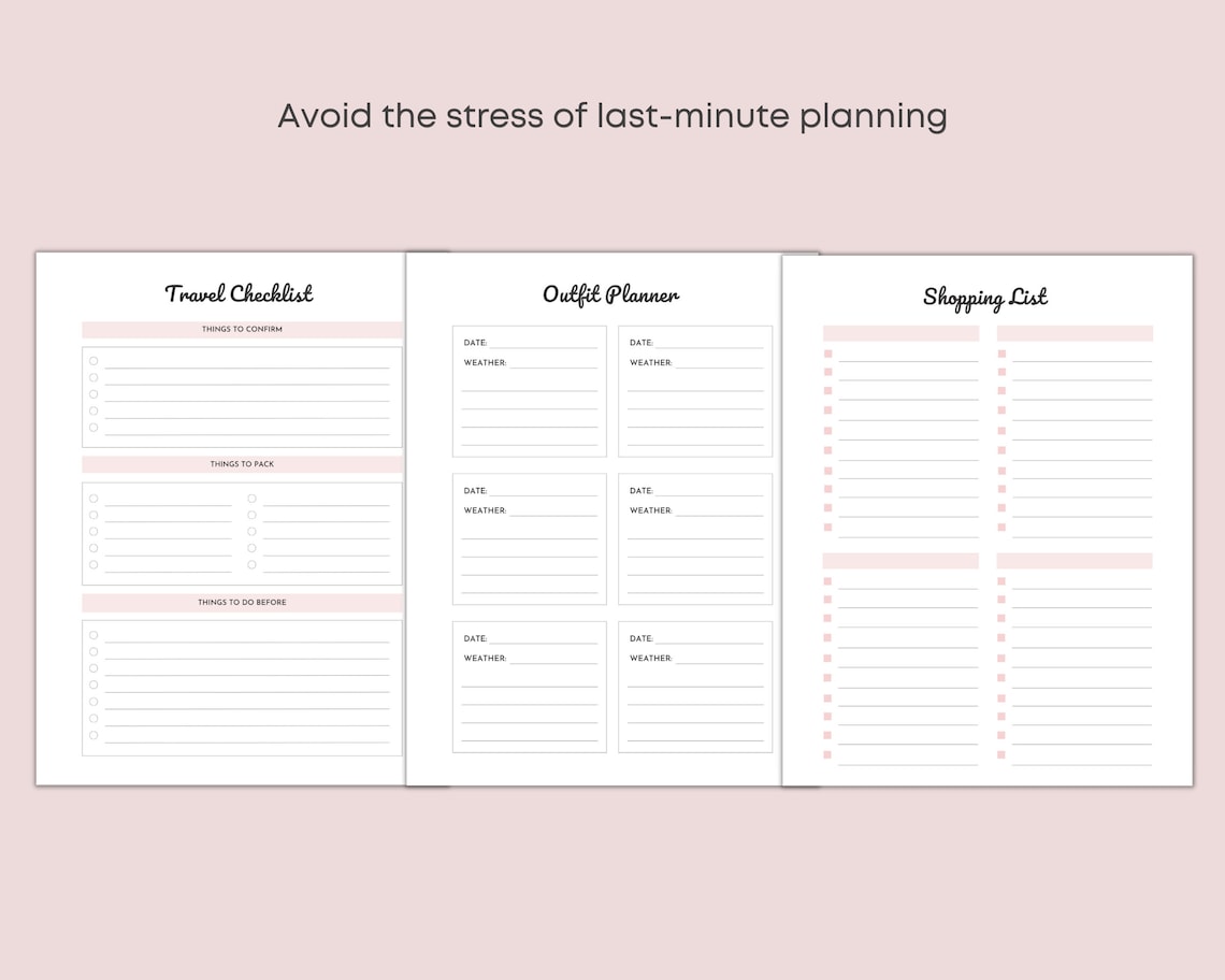 Travel Planner Printable, Trip Planner, Vacation Planner, Bucket List ...