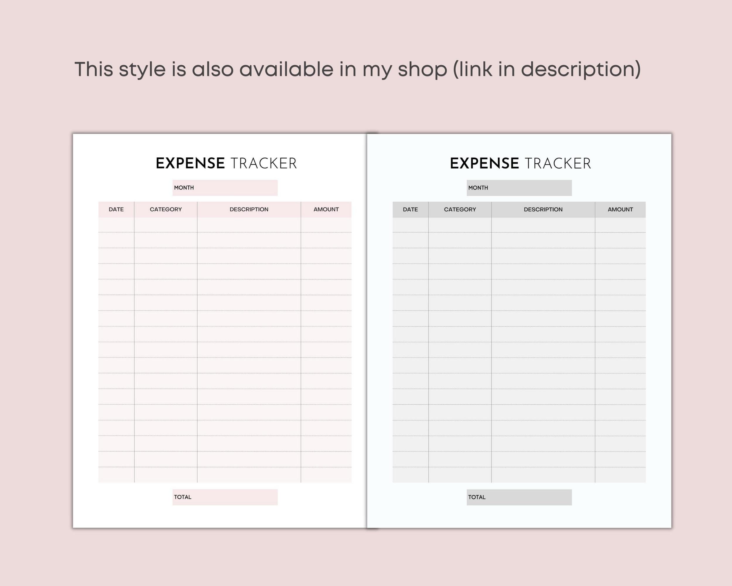 Expense Tracker Printable, Expense Log, Editable and Fillable PDF ...
