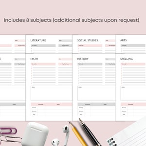 Homeschool Planner Printable, Academic Planner, Student Planner, Class ...