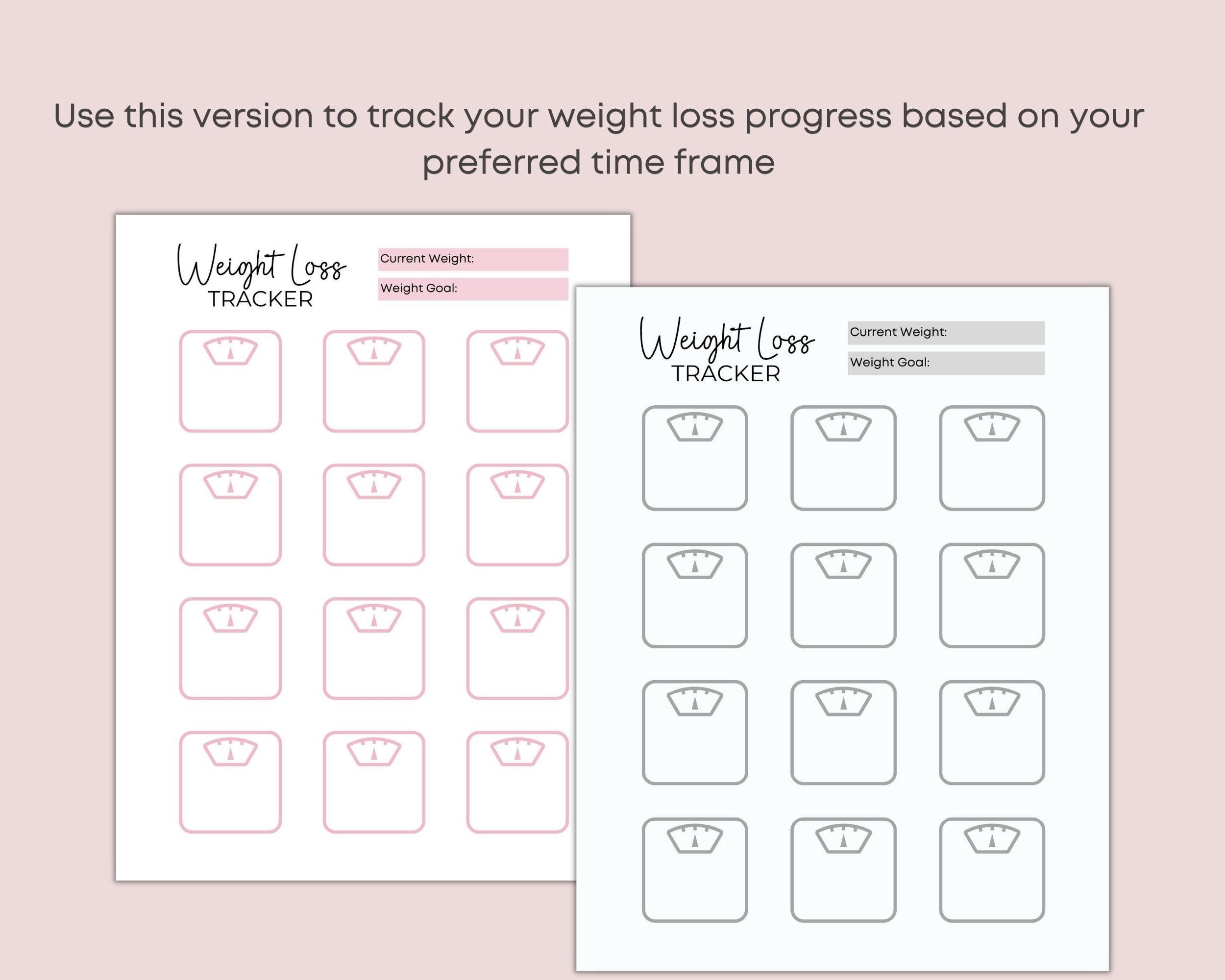 Weight Loss Tracker Printable, Weight Loss Progress, Weight Loss Chart ...