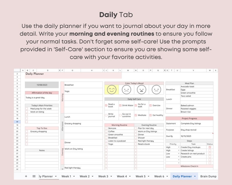 Ultimate Digital Planner Spreadsheet, Google Sheets, To-do List ...