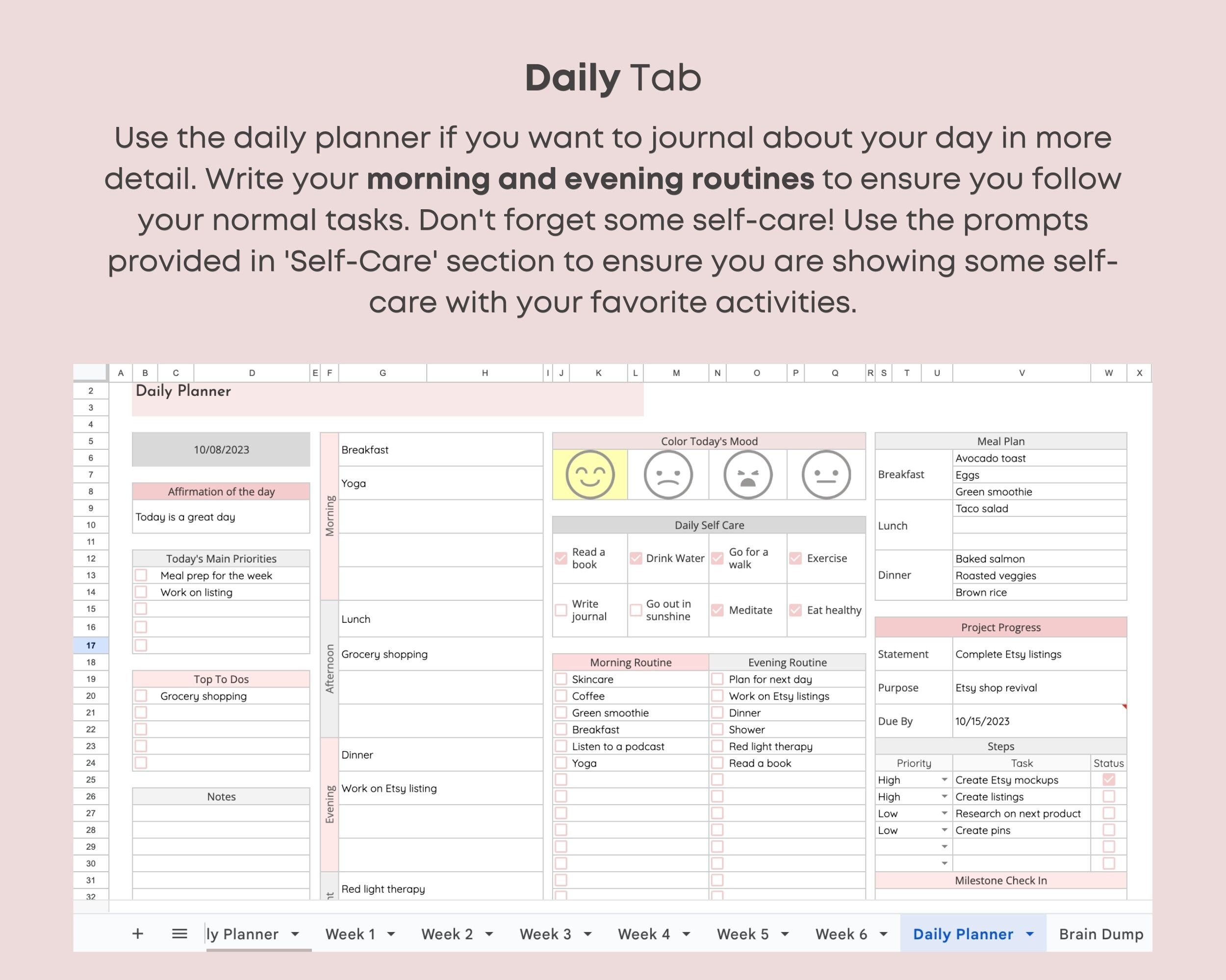 Ultimate Digital Planner Spreadsheet, Google Sheets, To-do List ...