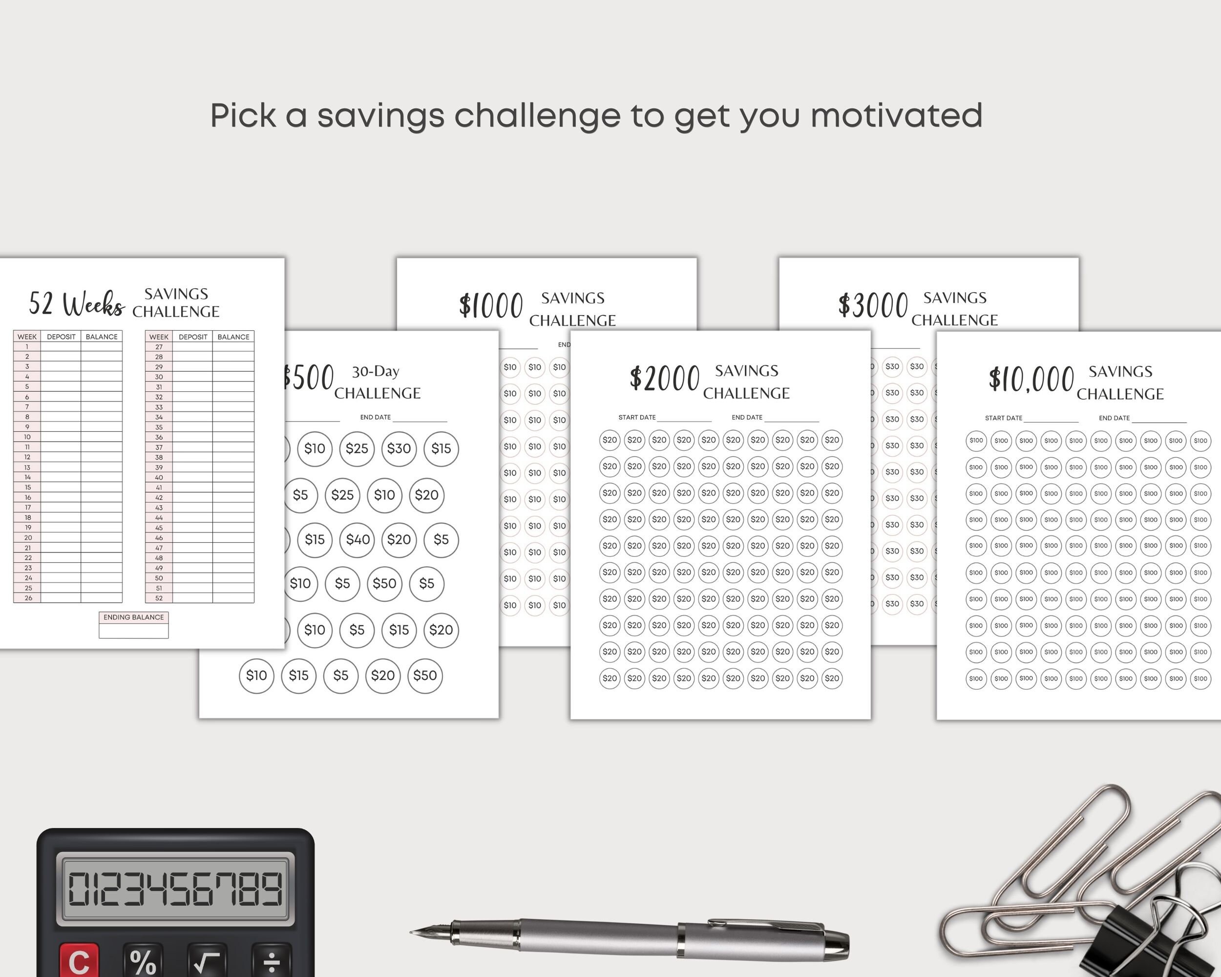 Budget Planner and Savings Tracker Bundle, Savings Challenges, Budget ...