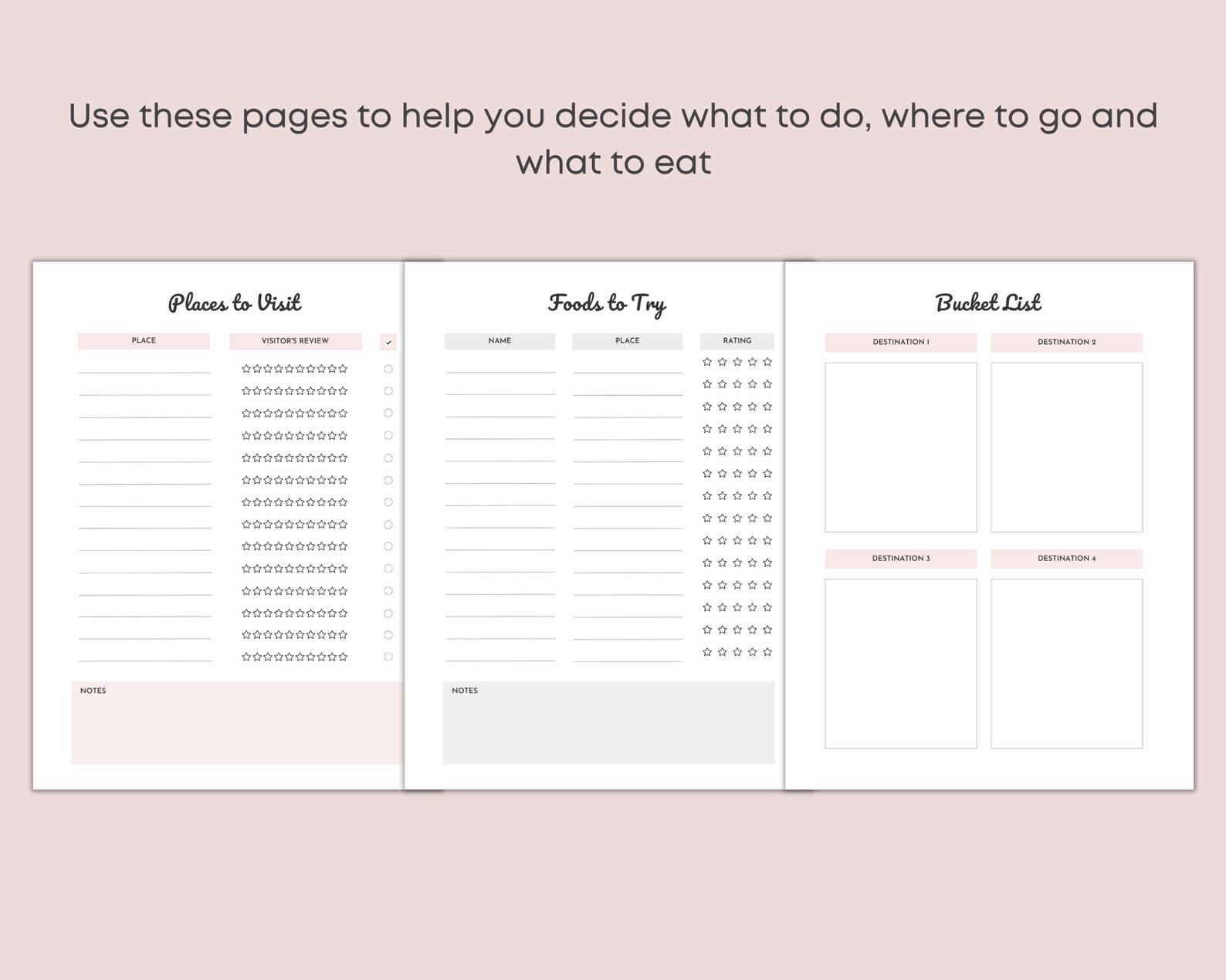 Travel Planner Printable, Trip Planner, Vacation Planner, Bucket List ...