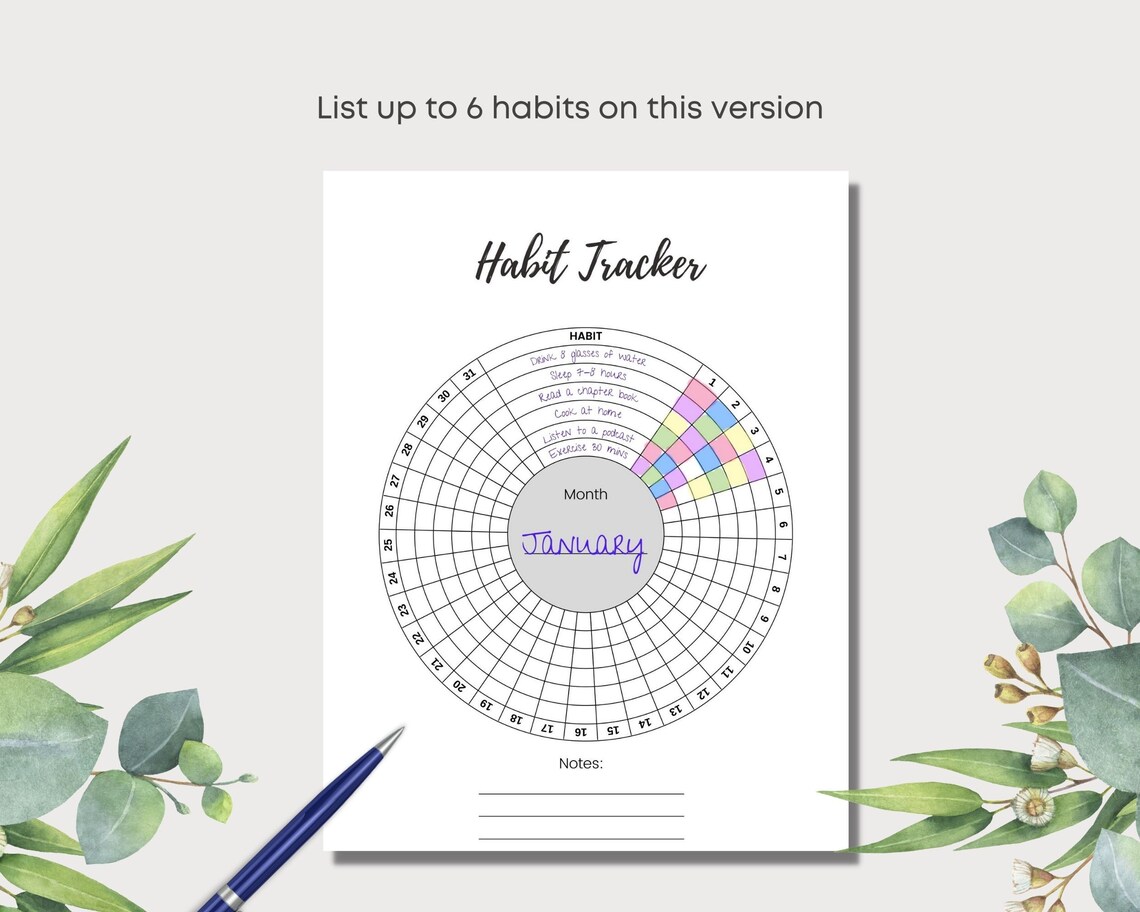 Monthly Habit Tracker Printable, Routine Tracker, Goal Tracker - Etsy