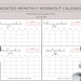 Printable Monthly Workout Calendar, Undated, Fitness Tracker, Workout ...