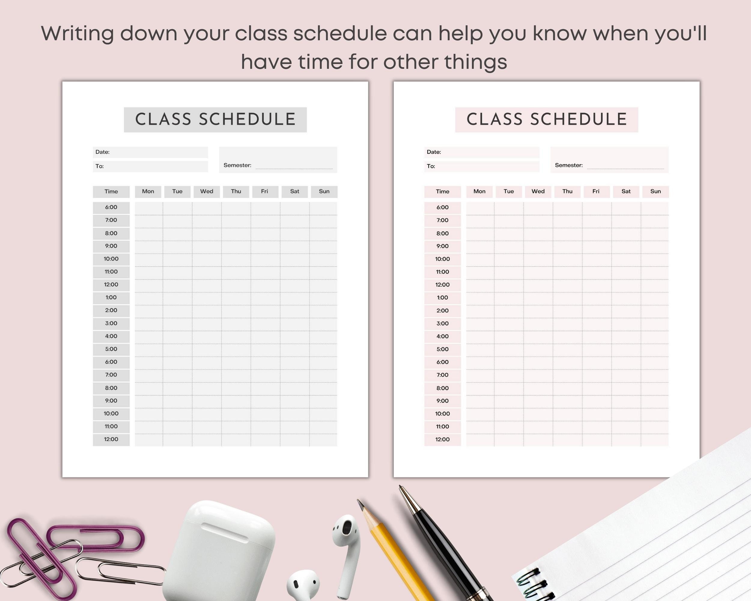 Student Planner Printable Academic Planner Class Schedule | Etsy