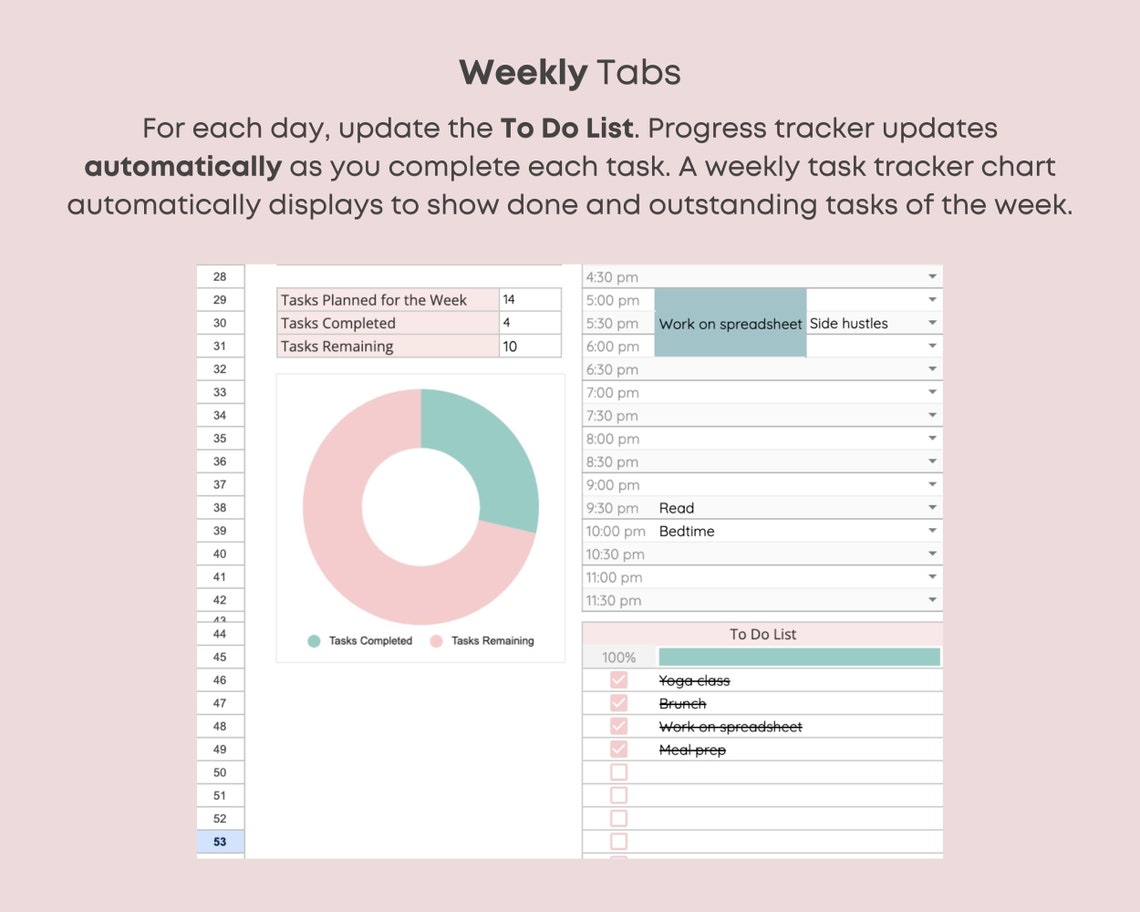Ultimate Digital Planner Spreadsheet, Google Sheets, To-do List ...