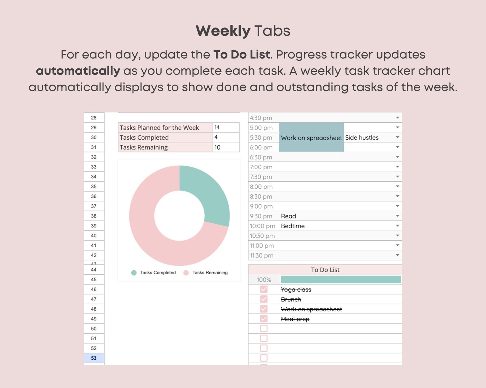 Ultimate Digital Planner Spreadsheet, Google Sheets, To-do List ...