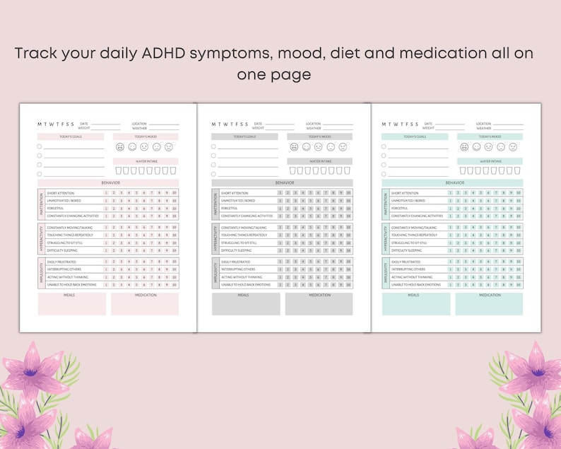 ADHD Daily Planner Printable ADHD Tracker Behavior Tracker - Etsy UK