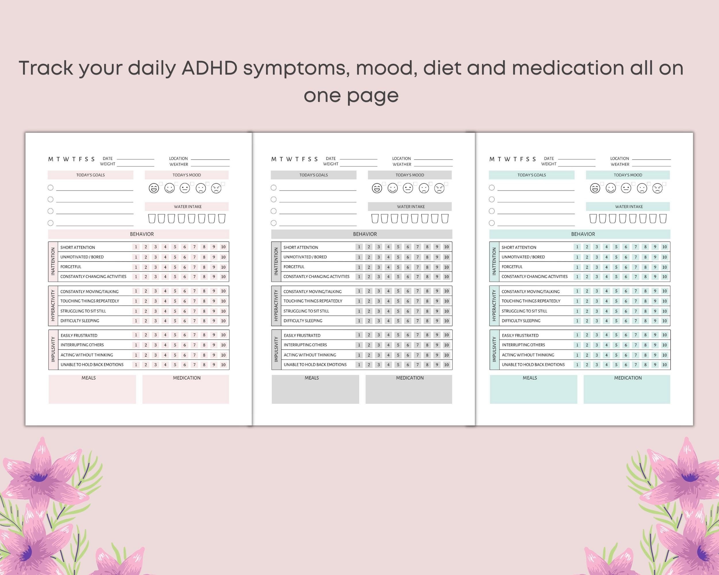 ADHD Daily Planner Printable, ADHD Tracker, Behavior Tracker, ADHD ...