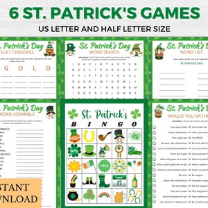 St Patricks Game Bundle Printable, St Pattys Games, St Patricks Day ...