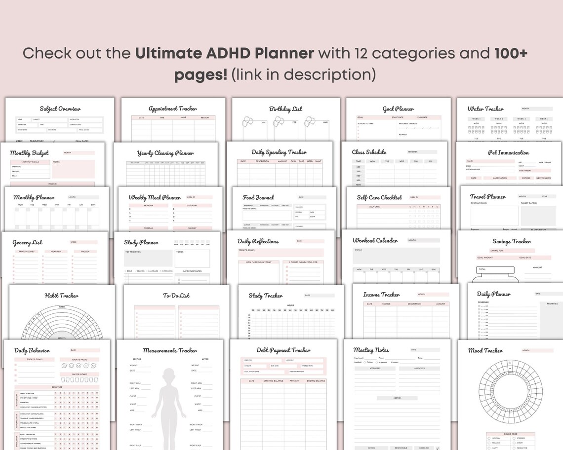 ADHD Daily Planner Printable, ADHD Tracker, Behavior Tracker, ADHD ...
