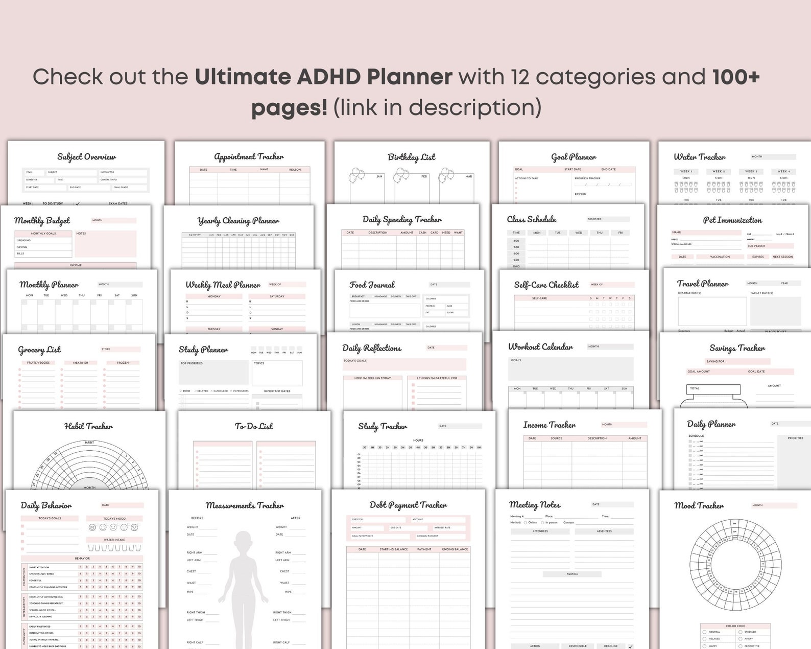 ADHD Daily Planner Printable, ADHD Tracker, Behavior Tracker, ADHD ...