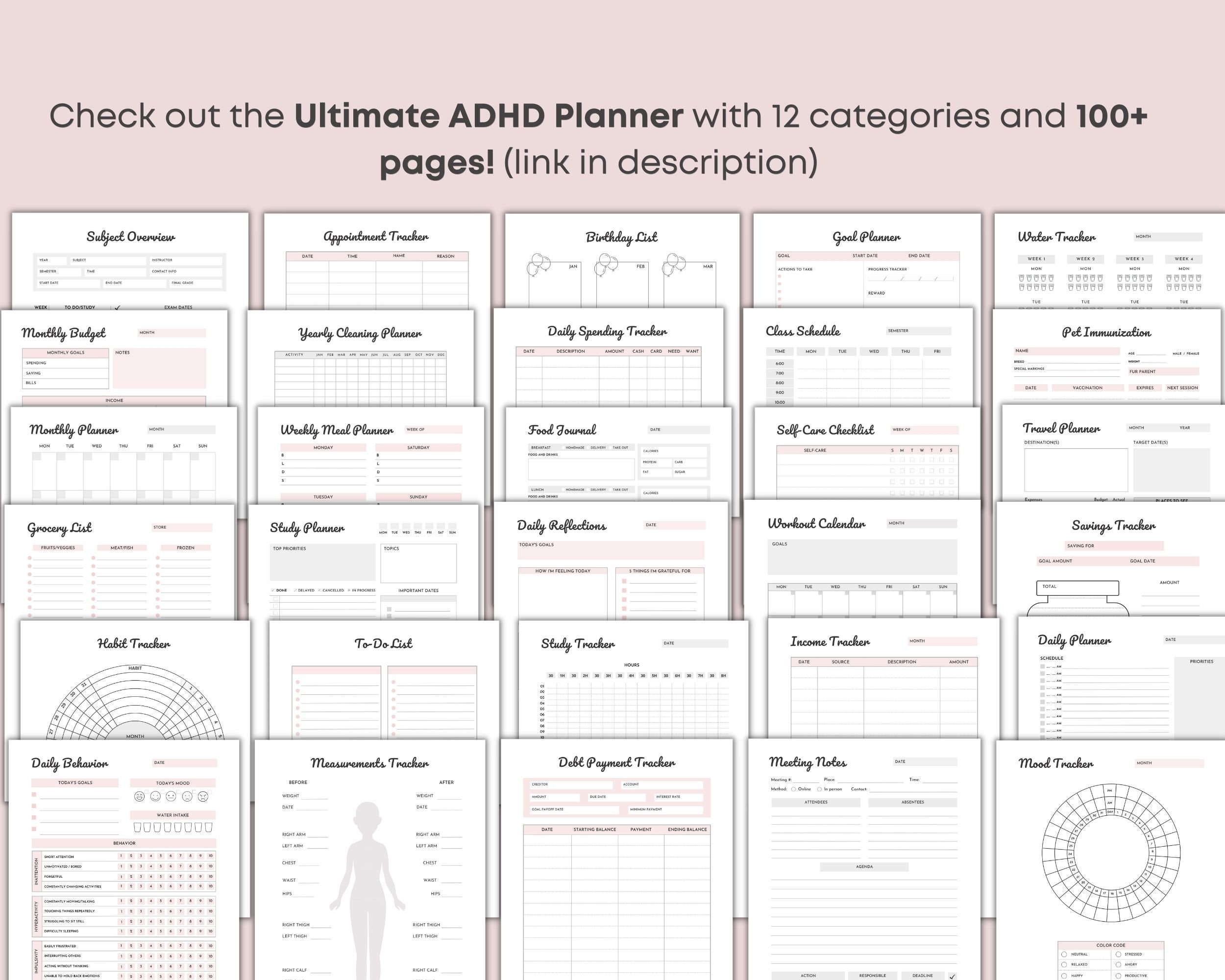 ADHD Daily Planner Printable, ADHD Tracker, Behavior Tracker, ADHD ...